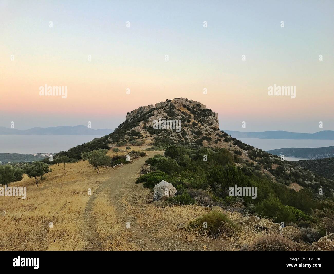 The castle of Thermisia Stock Photo - Alamy