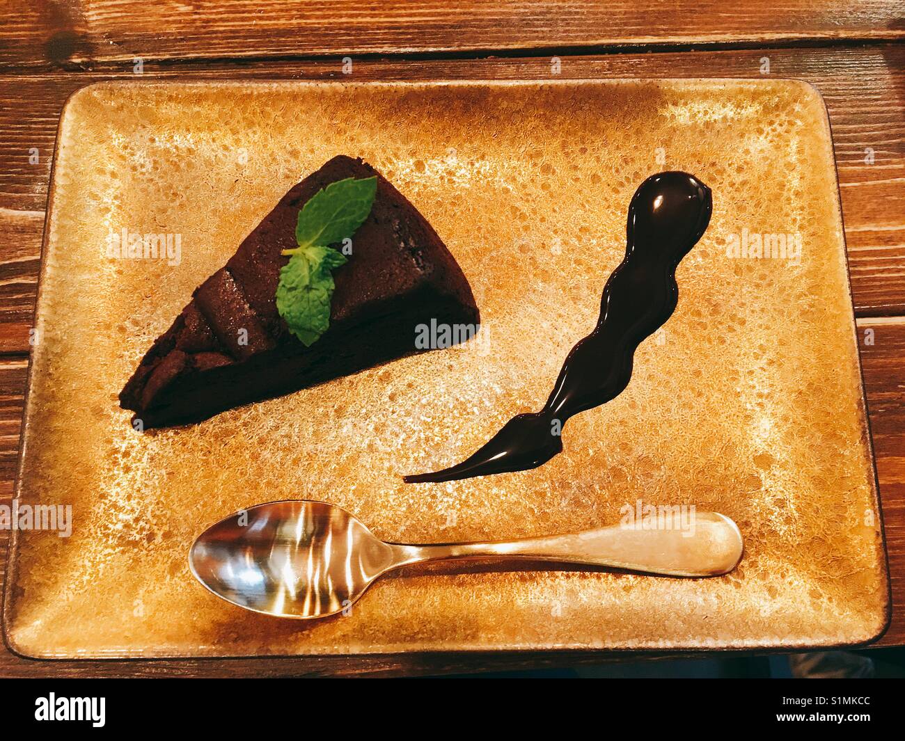 Chocolate cake at a restaurant Stock Photo - Alamy