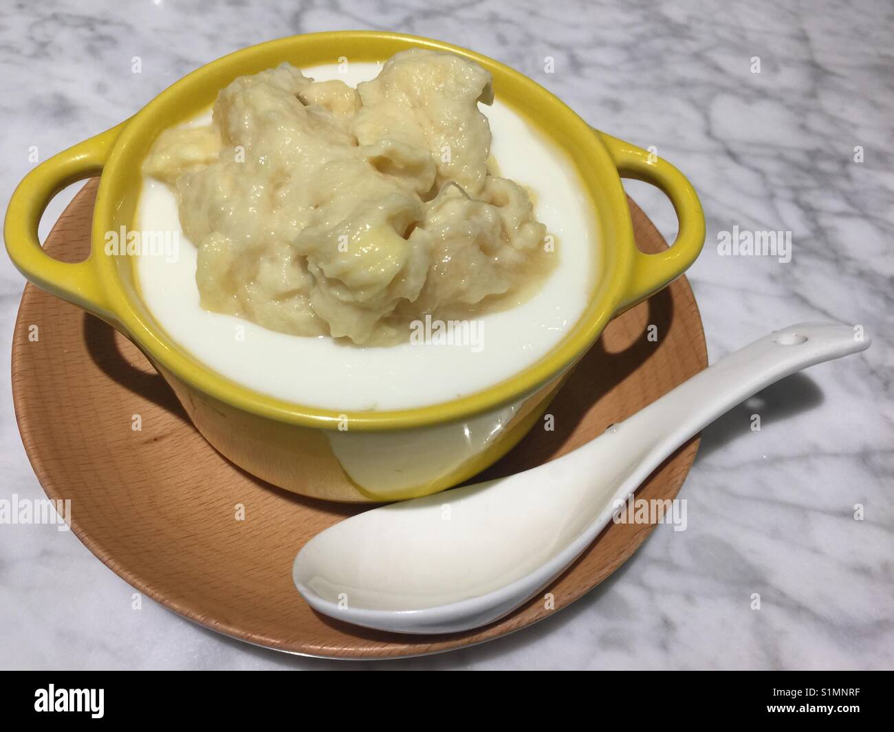 Durian with milk pudding Stock Photo - Alamy