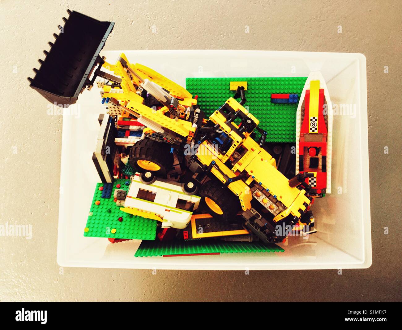 Box of Lego toys Stock Photo - Alamy