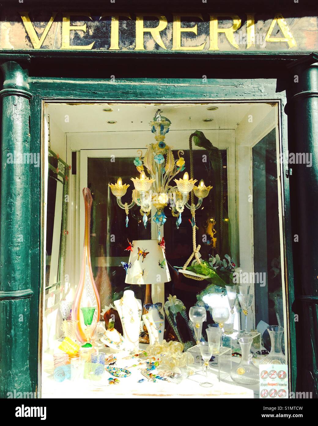 Venice window shop glass Stock Photo - Alamy