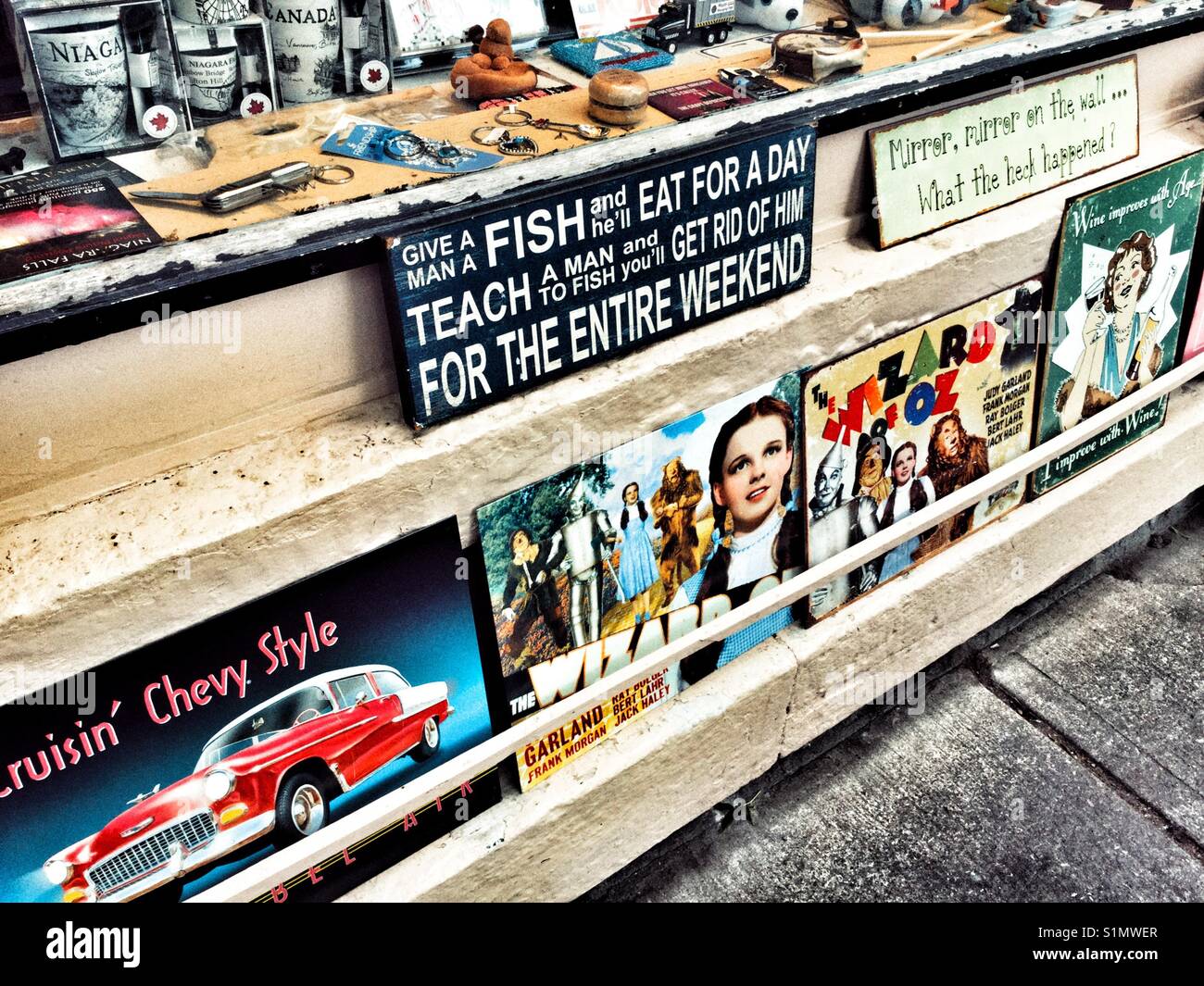 Nostalgic vintage signs Stock Photo - Alamy