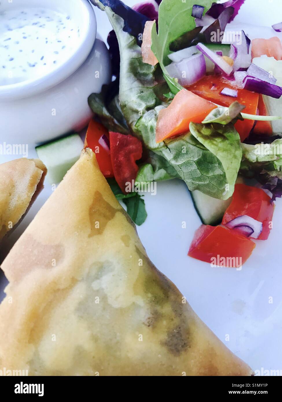 Indian Samosa With Green Salad High Resolution Stock Photography and ...