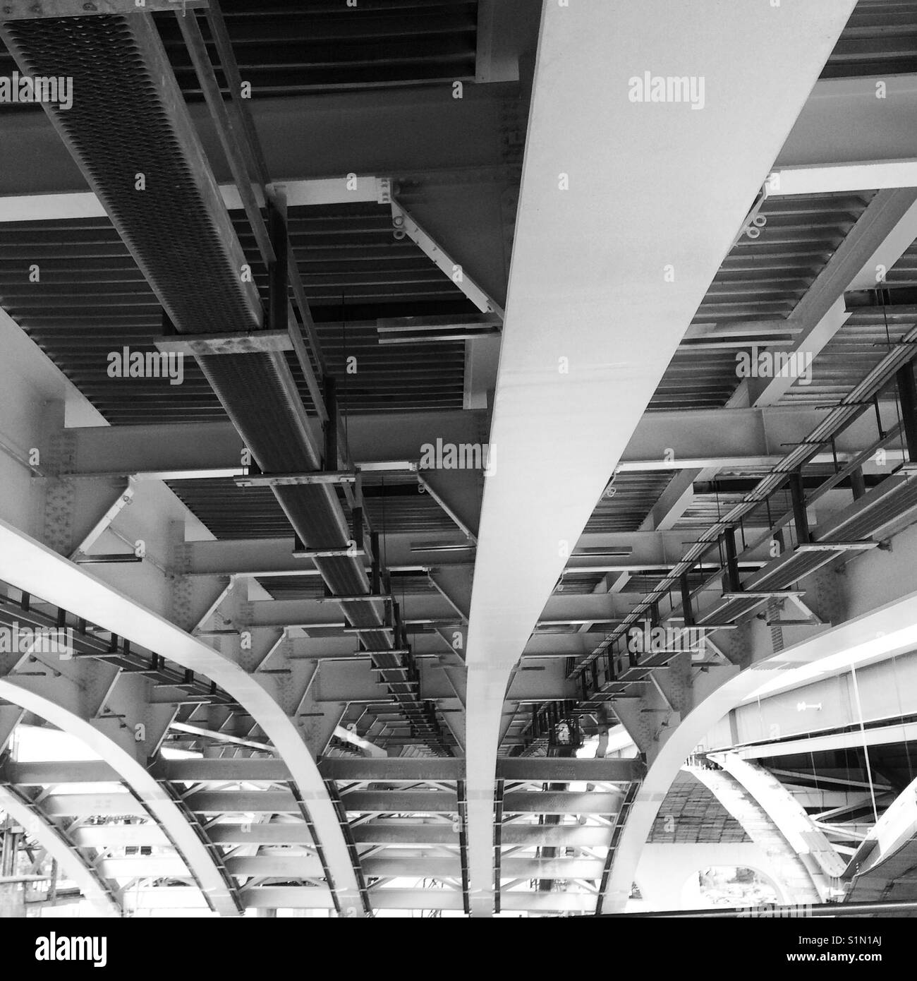 Underneath a bridge in Cleveland, Ohio Stock Photo - Alamy