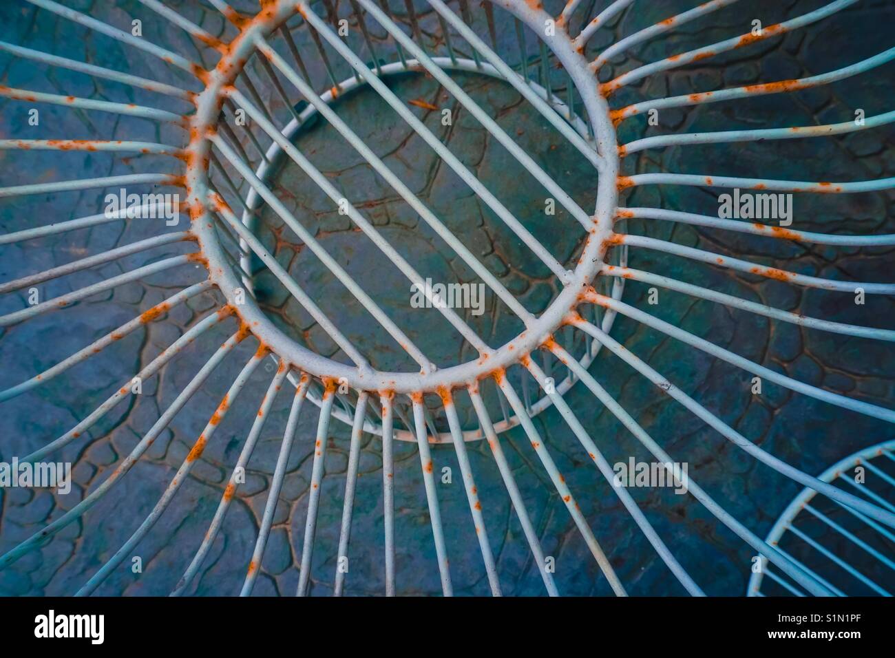 Wrought iron table texture for background Stock Photo - Alamy