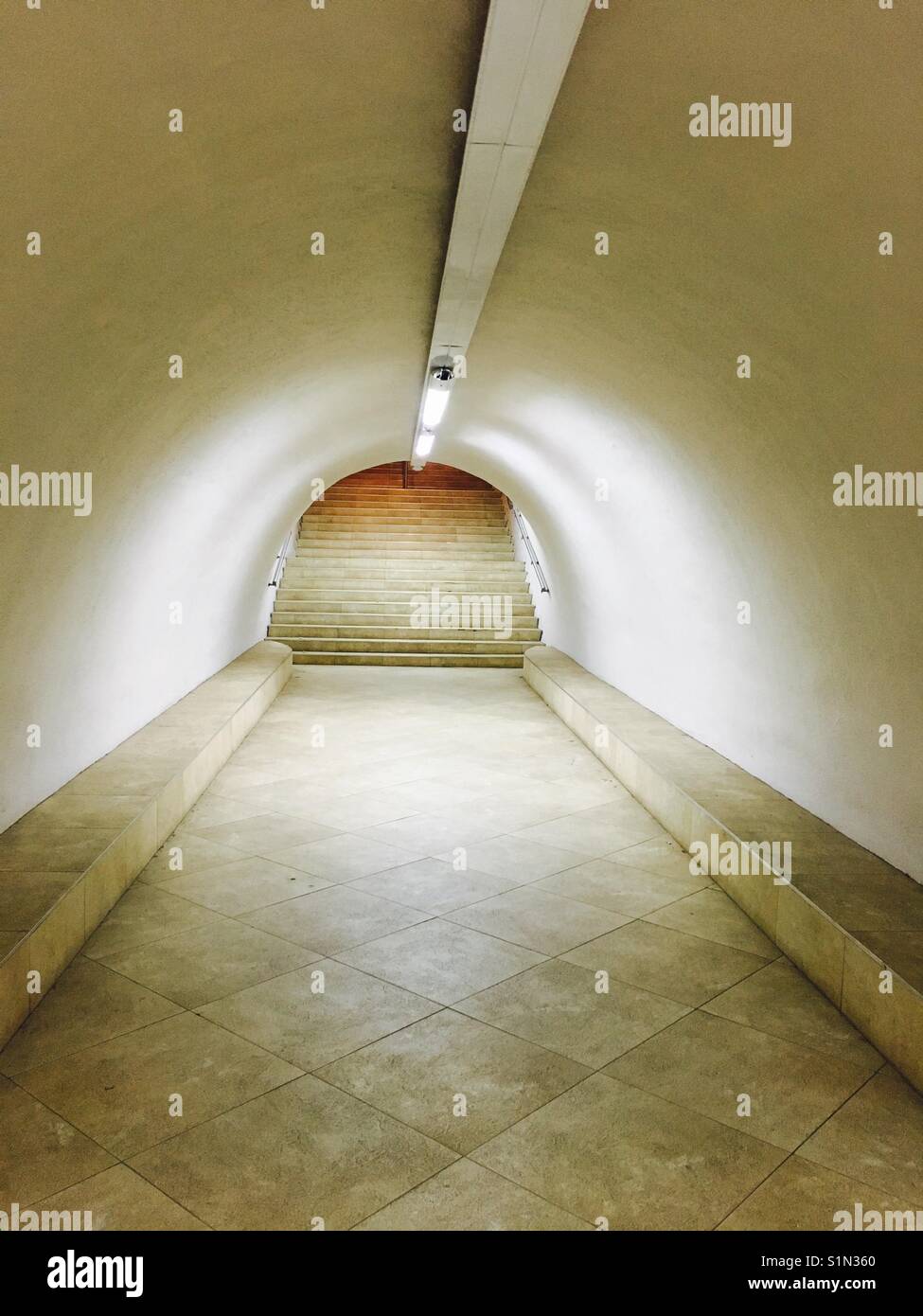 Tunnel in an underground walk way Stock Photo - Alamy