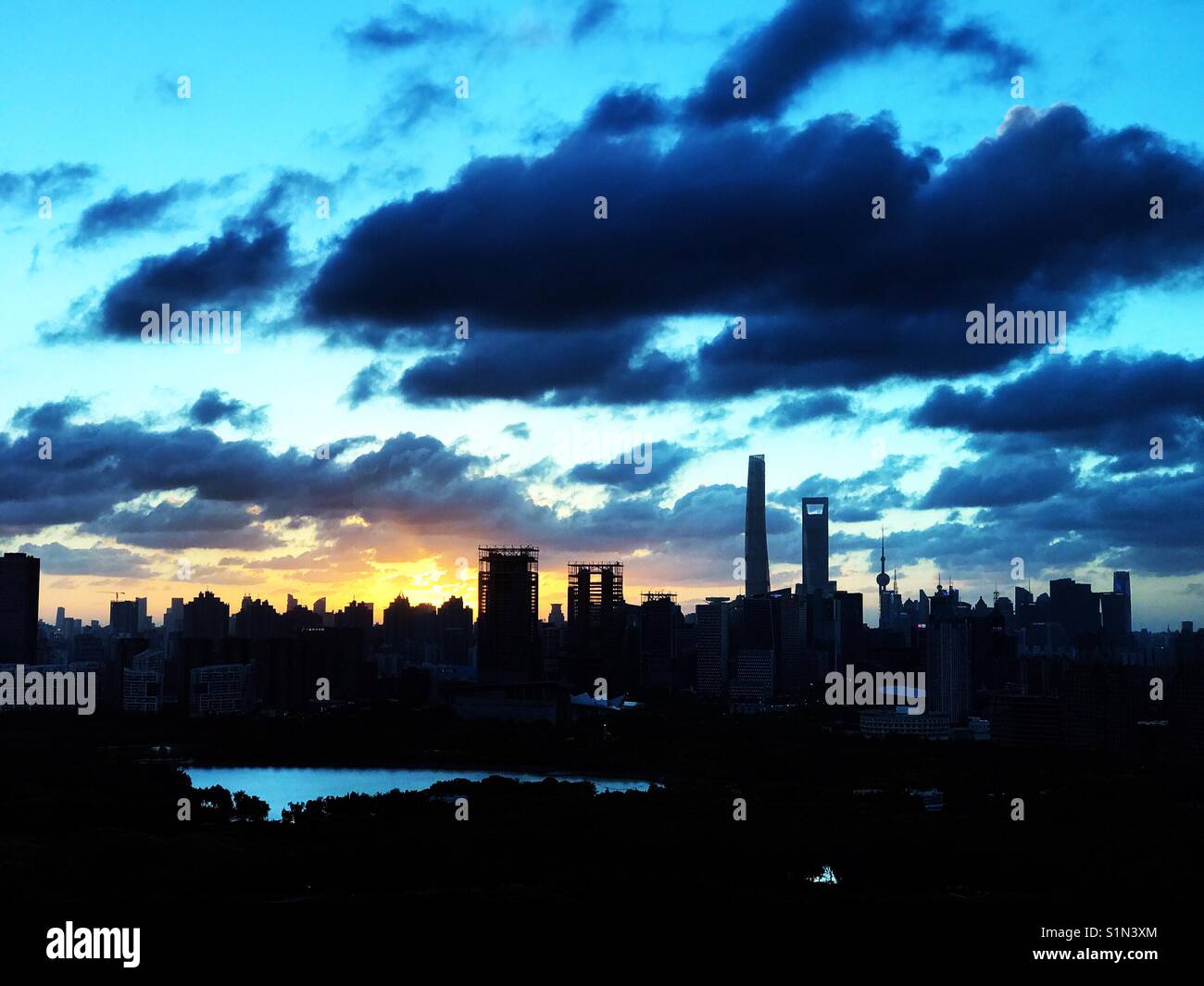Blue Shanghai skies Stock Photo - Alamy