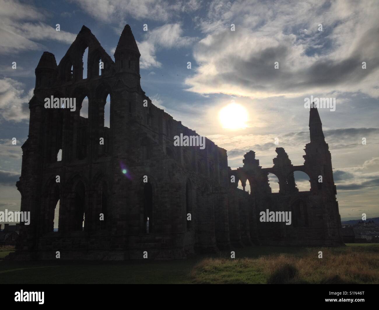 Whitby abbey silhouette hi-res stock photography and images - Alamy