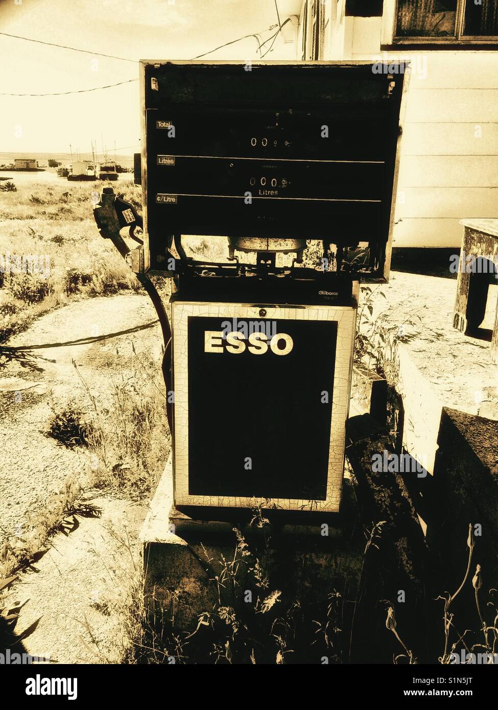 Old Esso petrol pump Stock Photo - Alamy