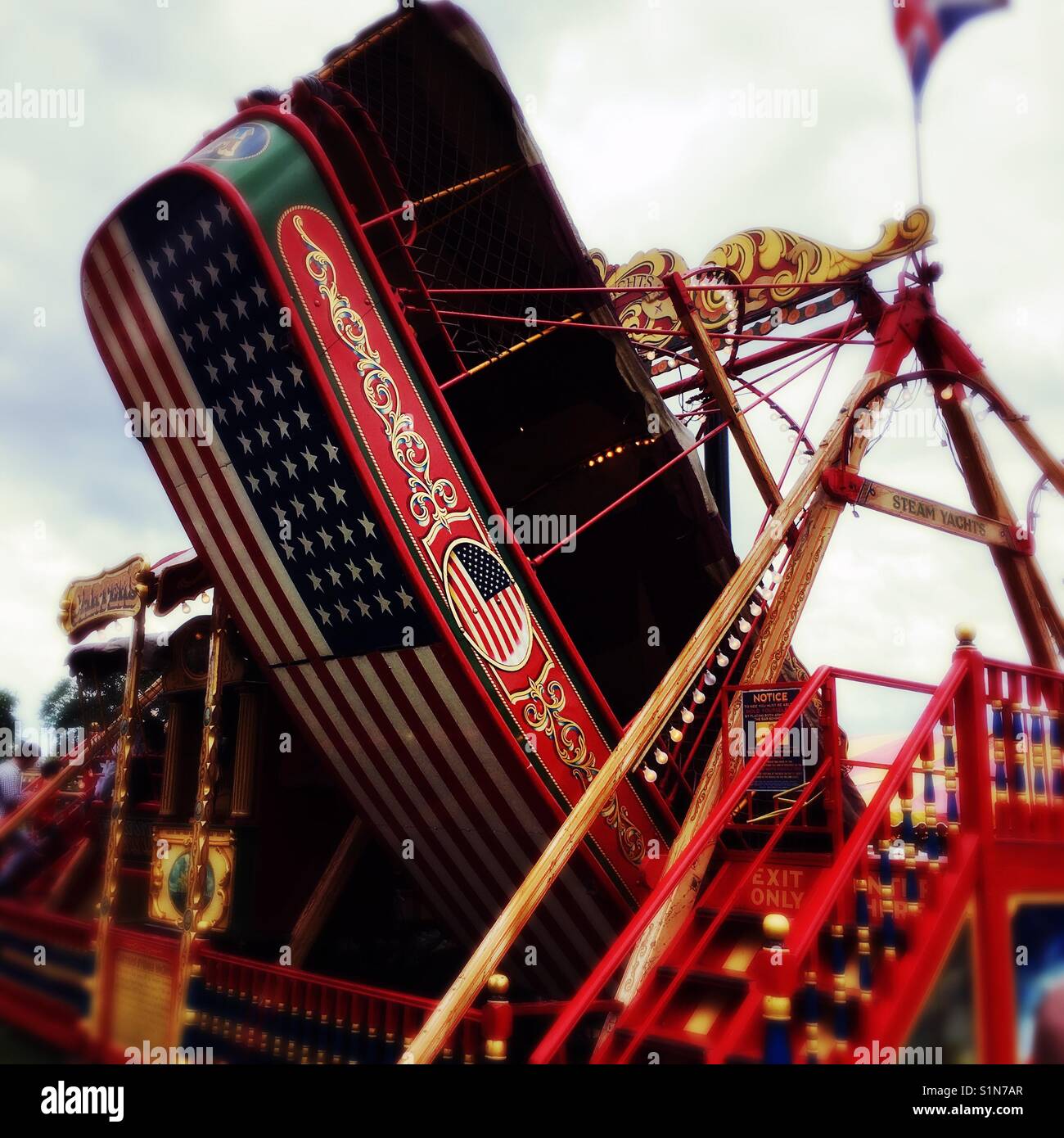 Old fashioned pirate ship at London steam fair Stock Photo - Alamy