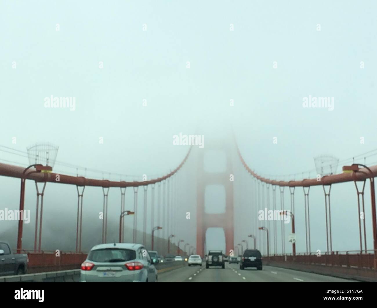 Golden Gate bridge in the mist Stock Photo - Alamy