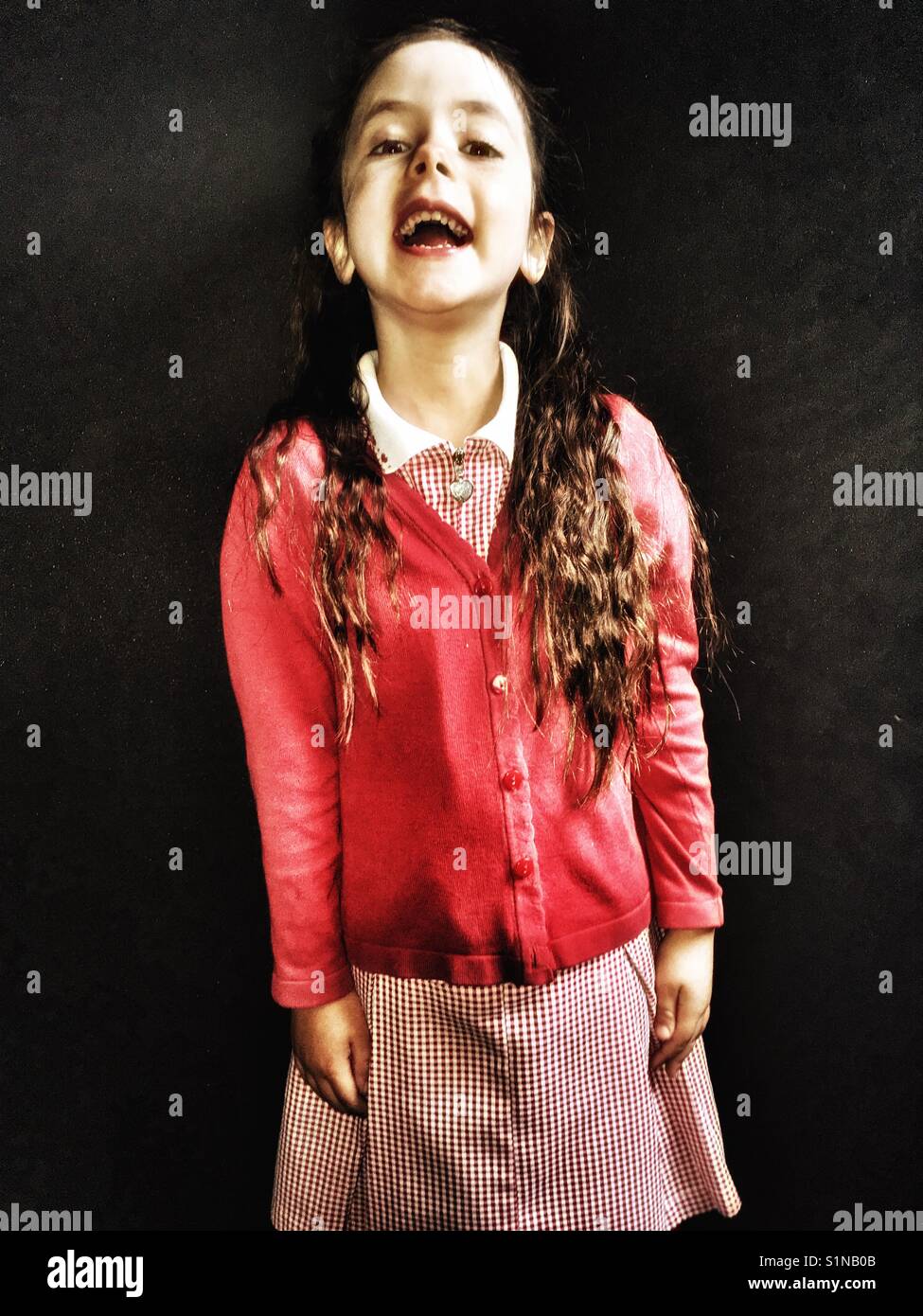 Happy school girl Stock Photo - Alamy