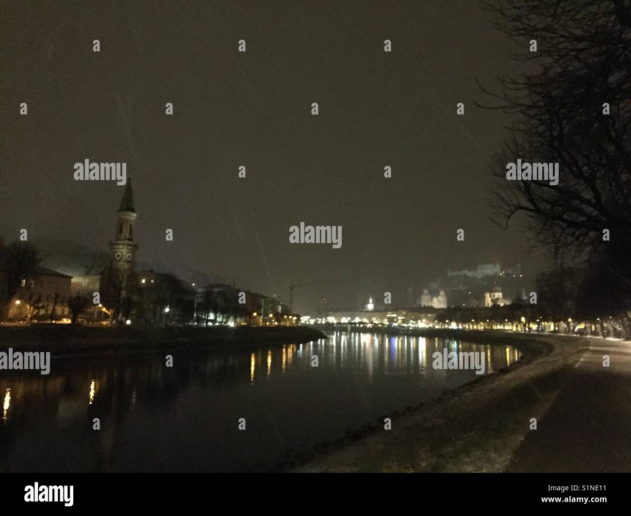 River city night Stock Photo - Alamy