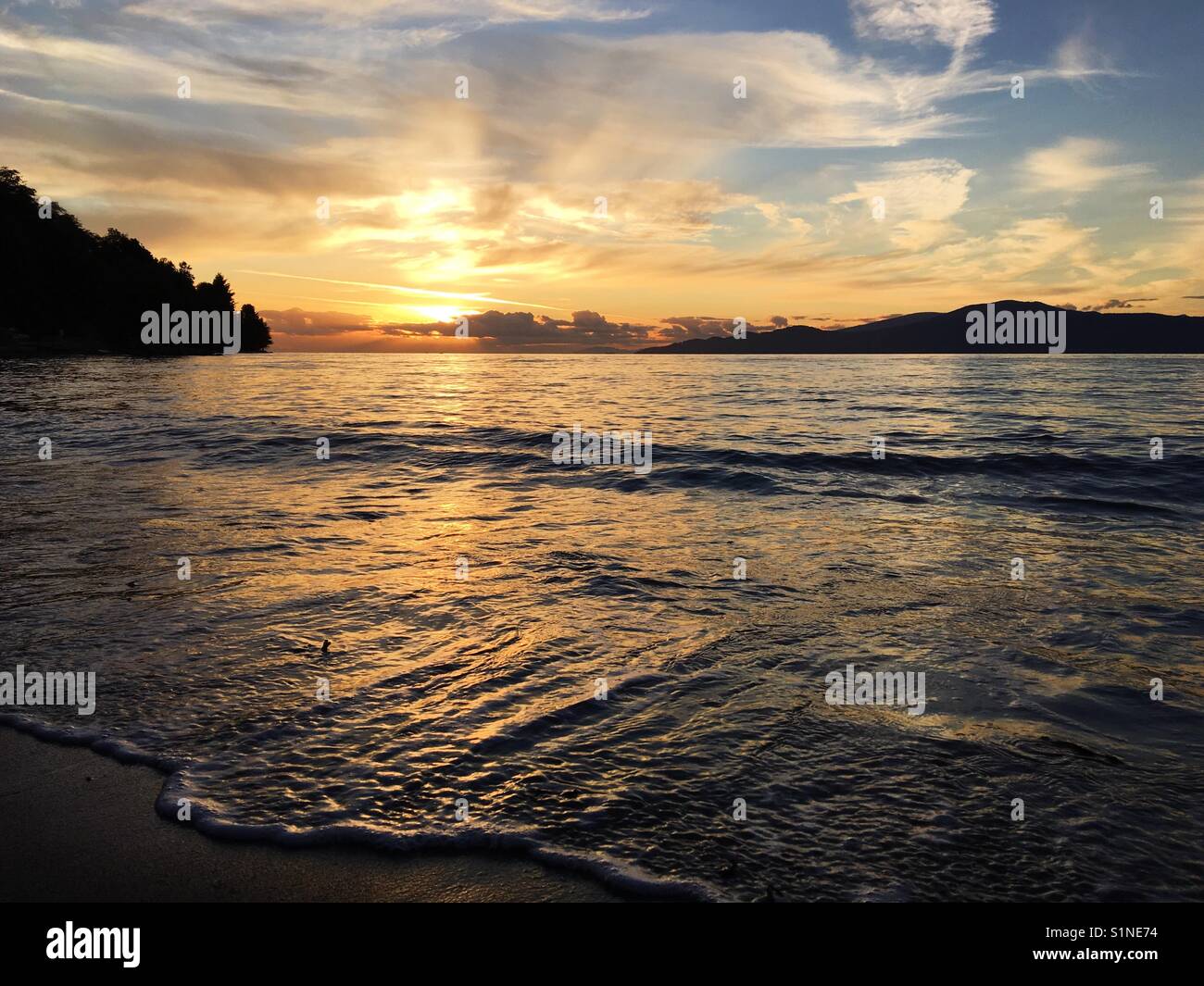 Summer sunset at the beach Stock Photo - Alamy