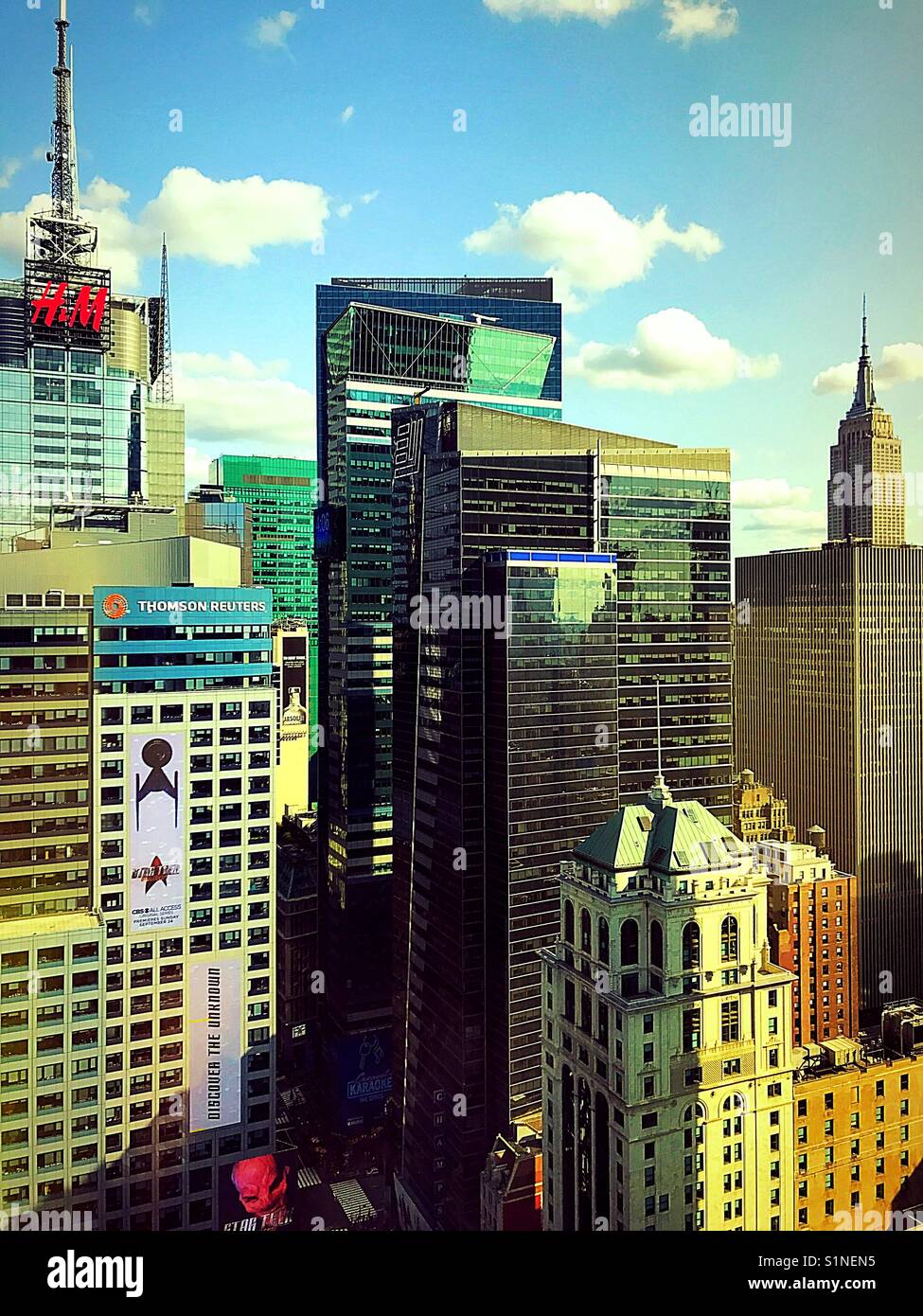 New York City skyline around Times Square Stock Photo - Alamy