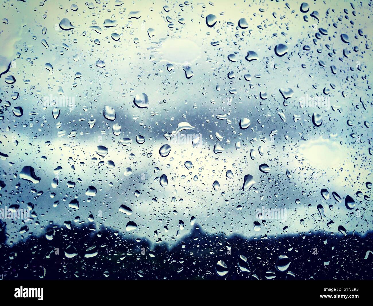 rain drops in a glass window Stock Photo - Alamy
