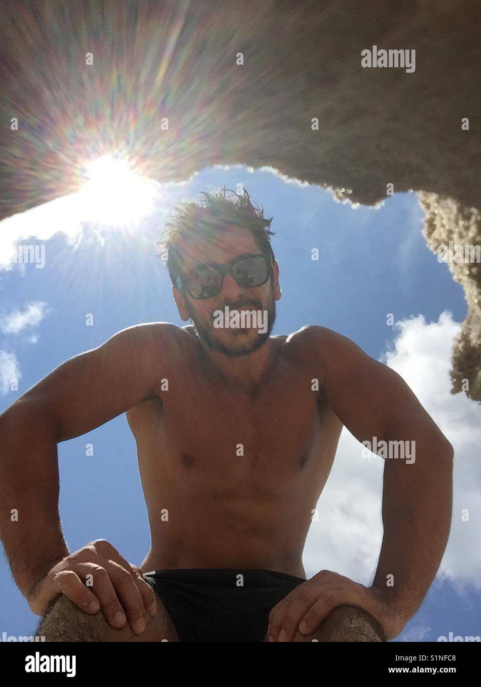 Man in a Summer feeling Stock Photo - Alamy
