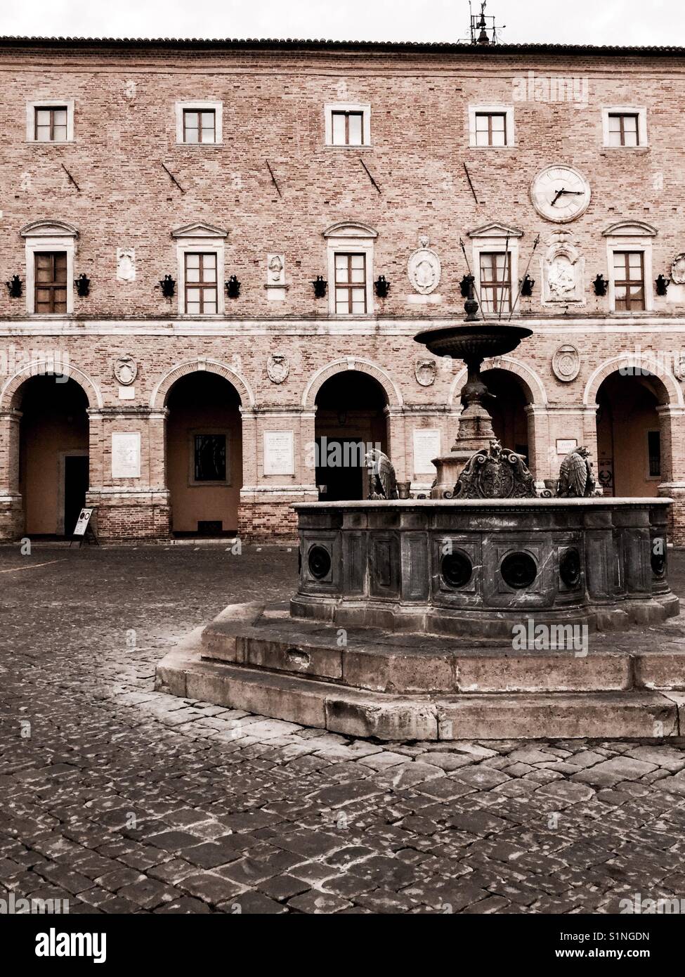 Little square in Italy - Treia, Marche Stock Photo - Alamy
