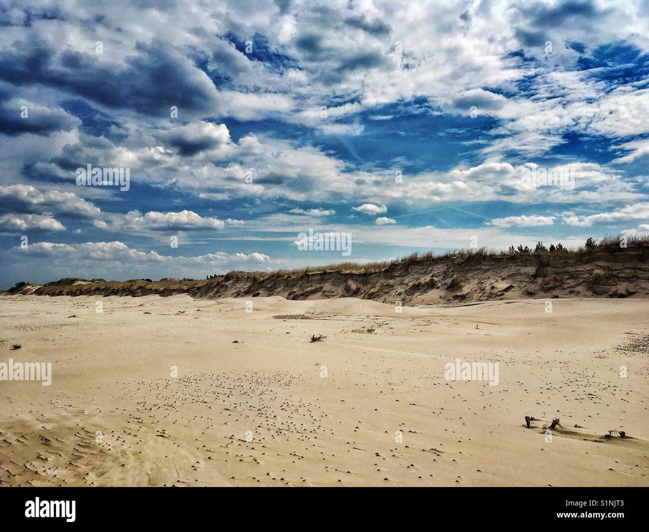 Empty Baltic Sea beach in Slowinski National Park, Poland Stock Photo - Alamy