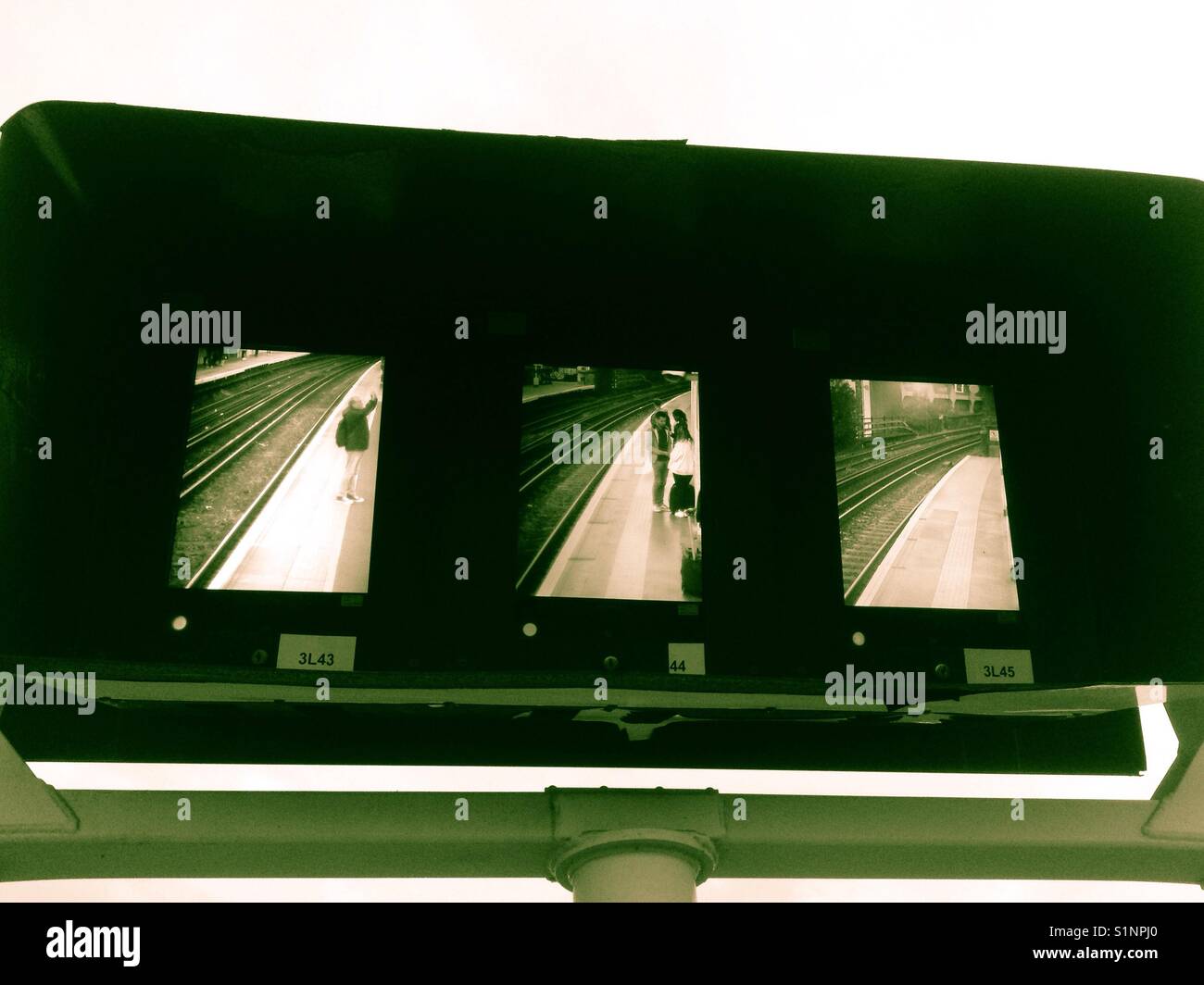 Vigilance cameras in a platform Stock Photo - Alamy