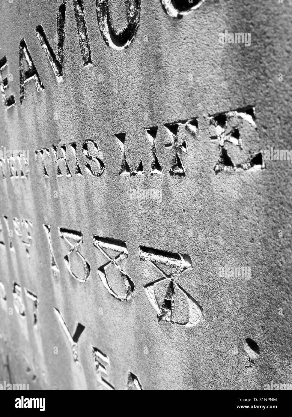 Gravestone Black and White Stock Photos & Images - Alamy