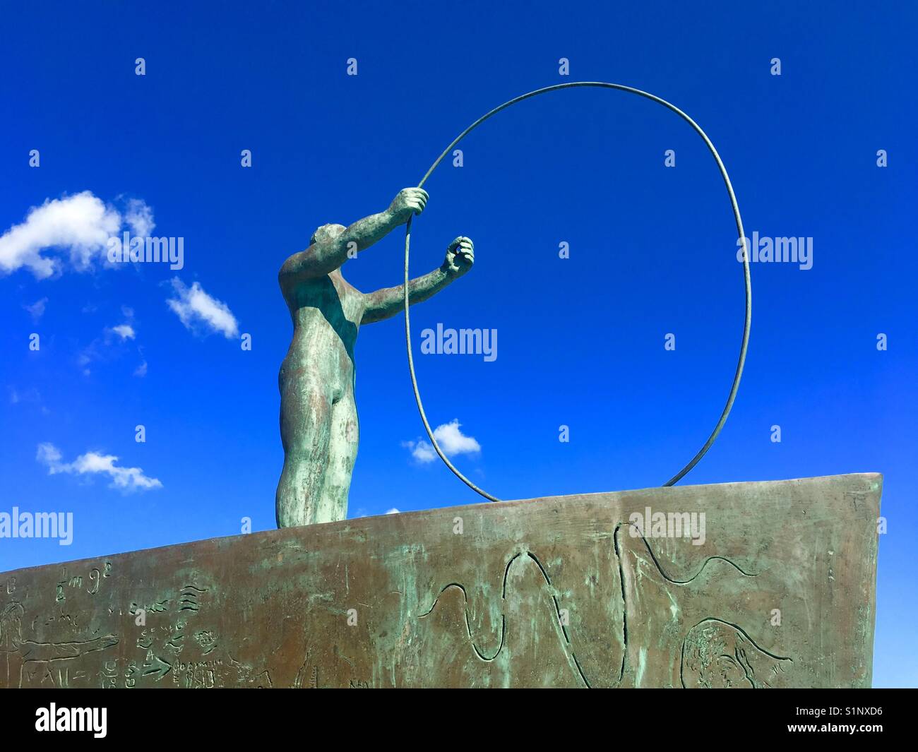 A statue of Naftiko Agalma by Sjaak Elzinga in Lixouri on Kefalonia ...