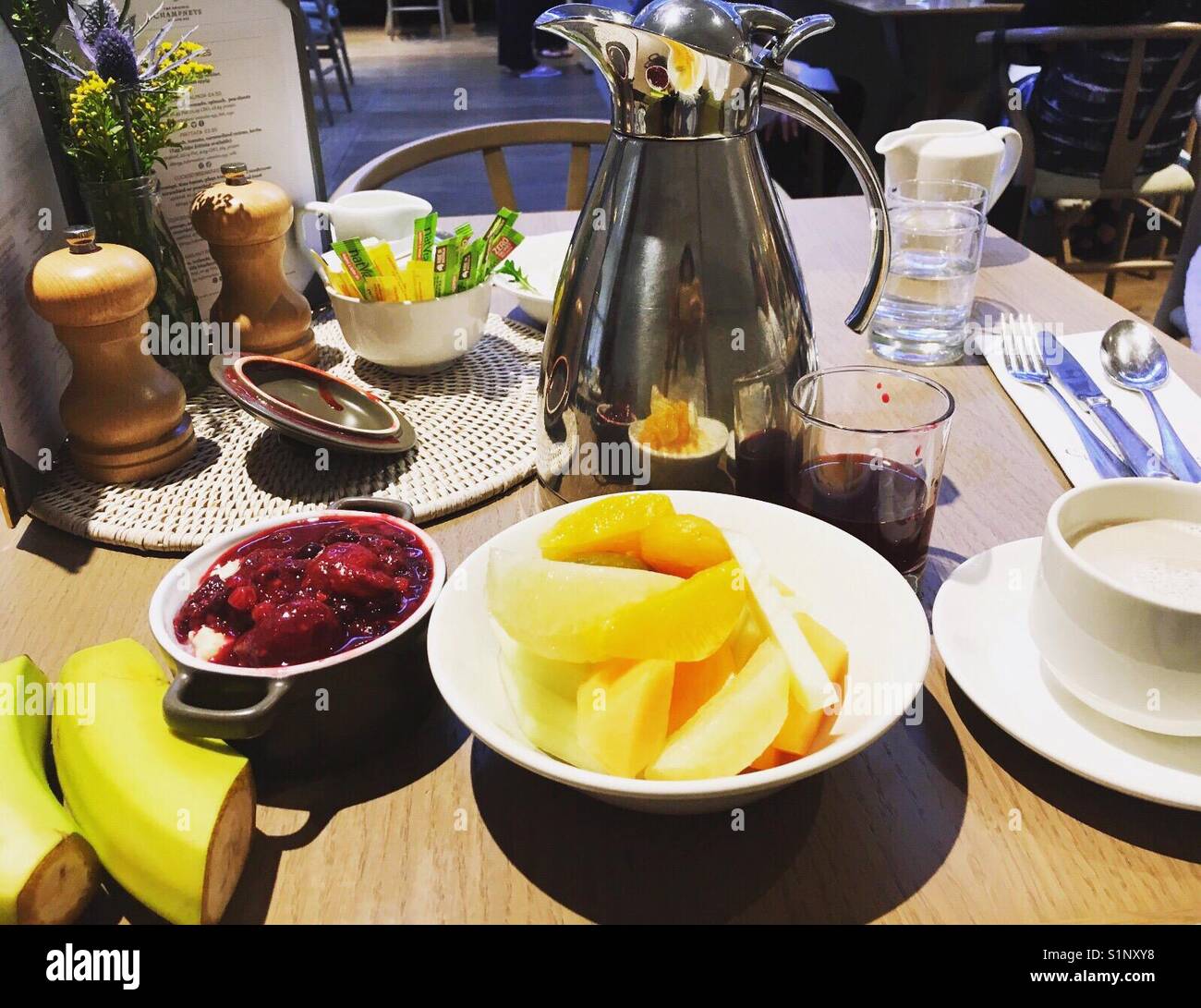 Posh healthy hotel breakfast Stock Photo - Alamy