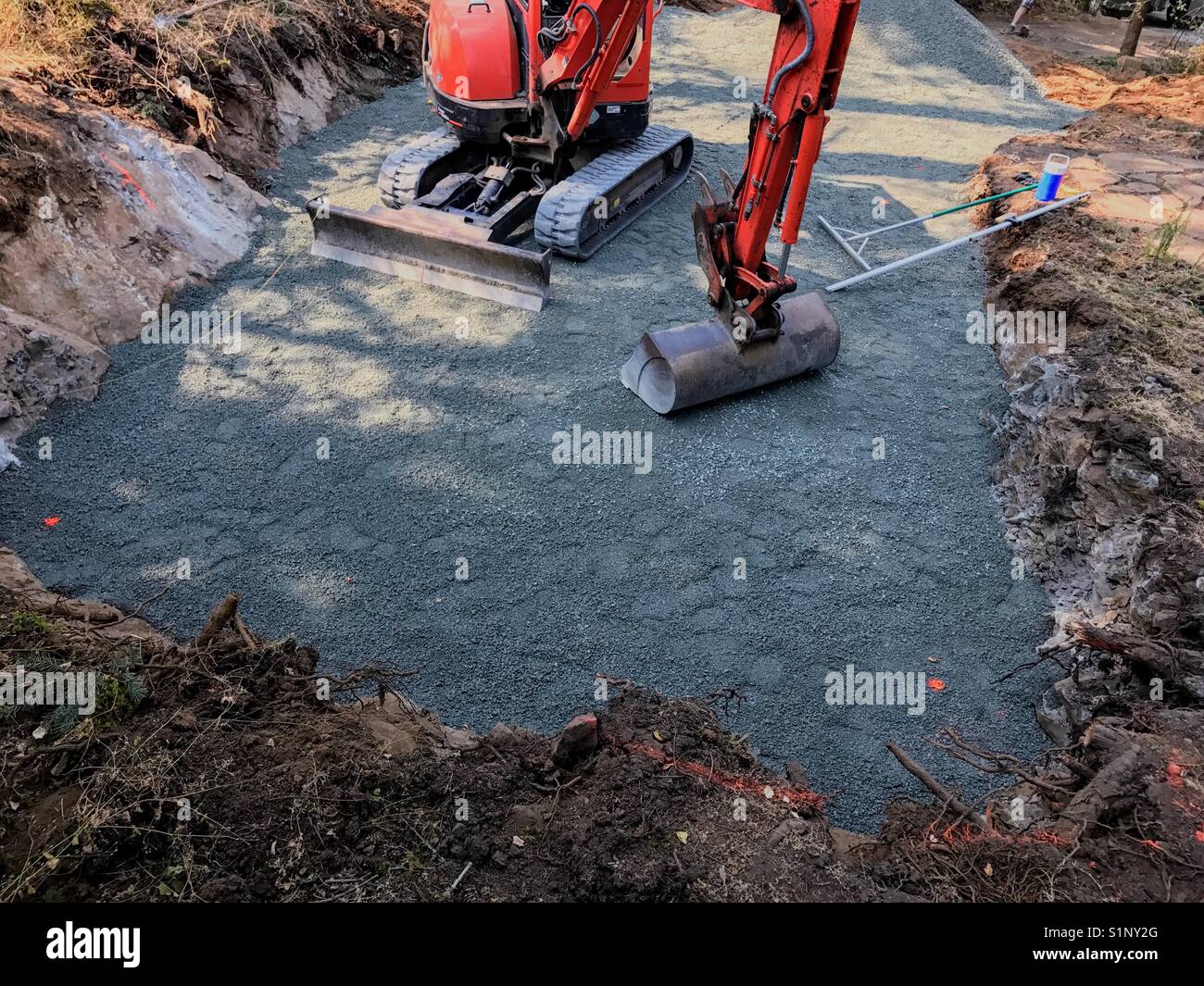 Foundation cut and grade Stock Photo - Alamy