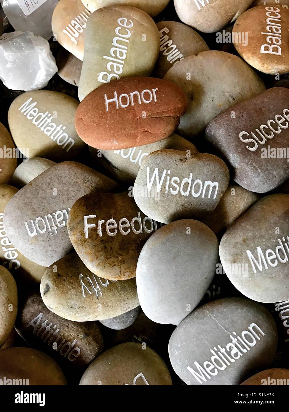 Rocks of Words Stock Photo - Alamy