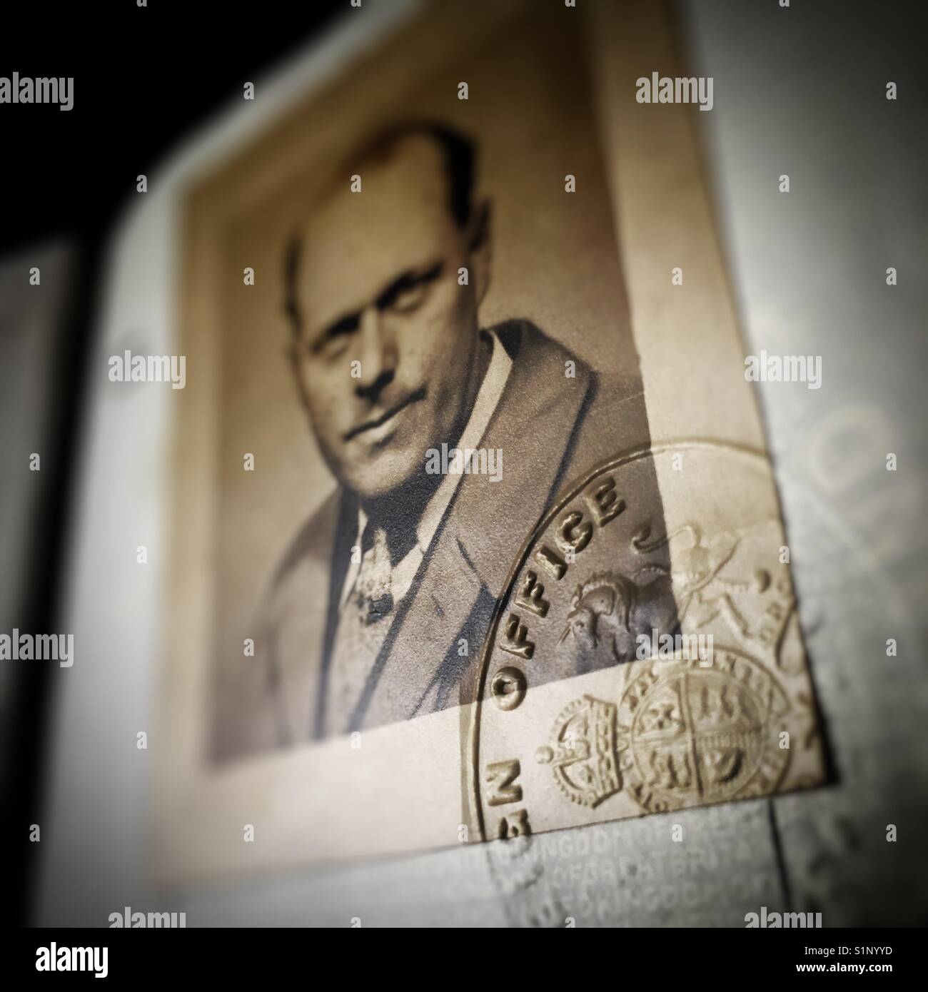 Old British passport photo from the 1960s with Foreign Office stamp ...