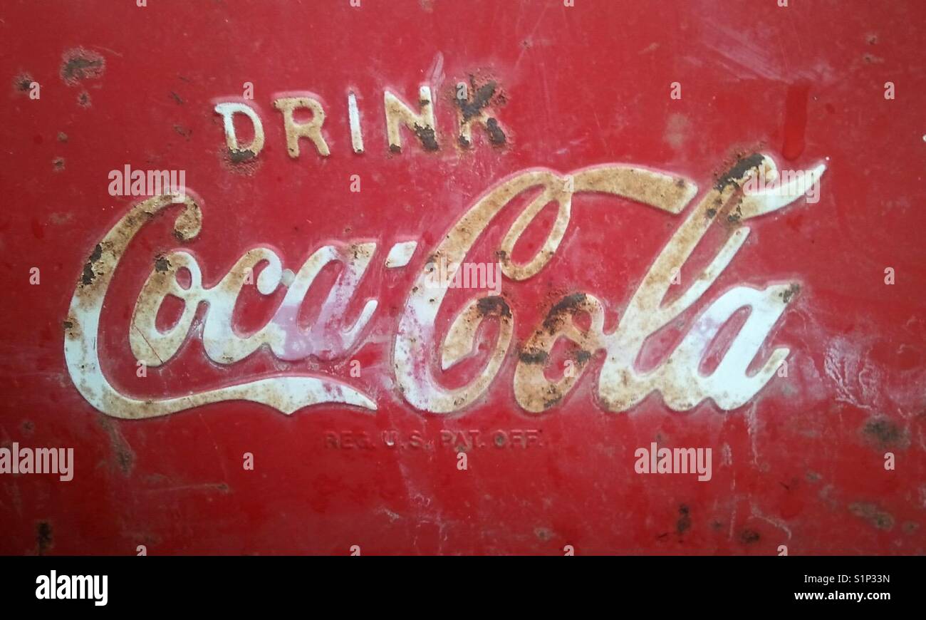 Coke sign - vintage Stock Photo - Alamy