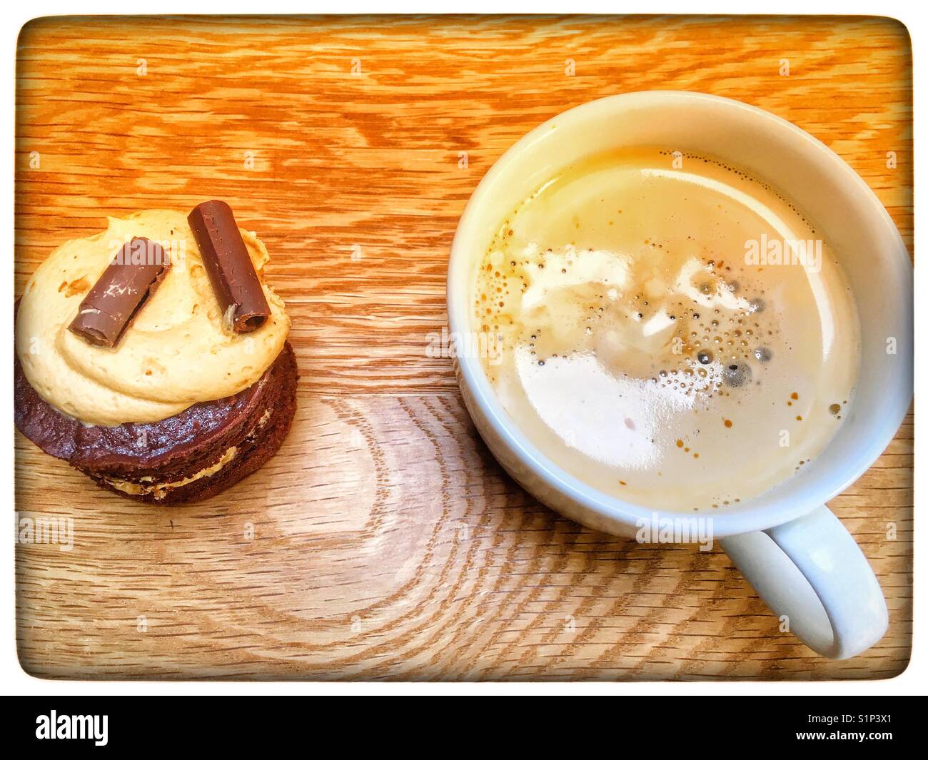 Waitrose 1 chocolate salted caramel mini cake with coffee Stock Photo ...