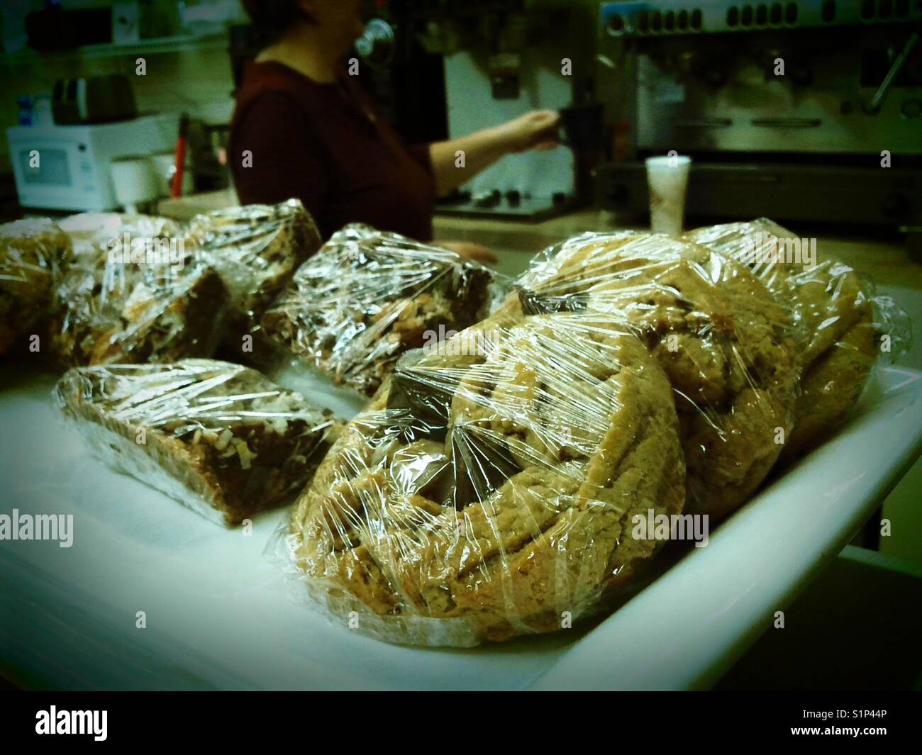 Cookies and sweets wrapped in plastic Stock Photo - Alamy