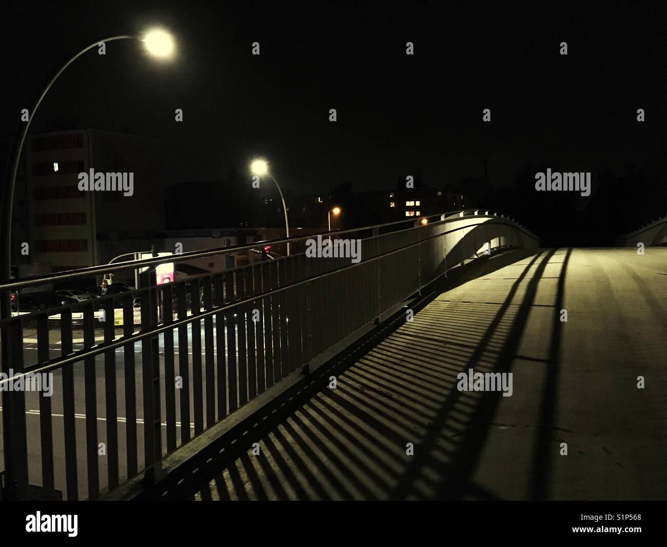 A Bridge at Night in Berlin Stock Photo - Alamy