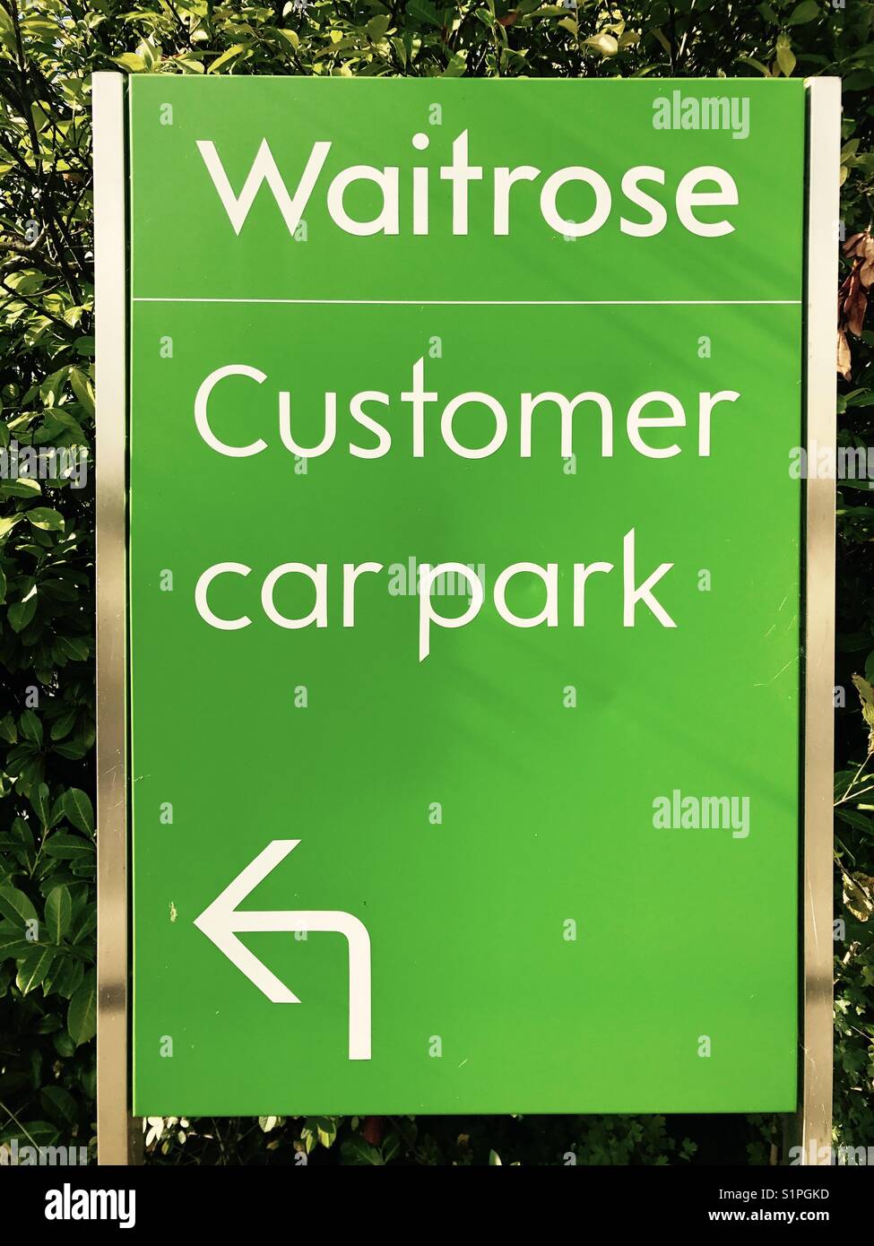 Waitrose customer car park sign Stock Photo - Alamy