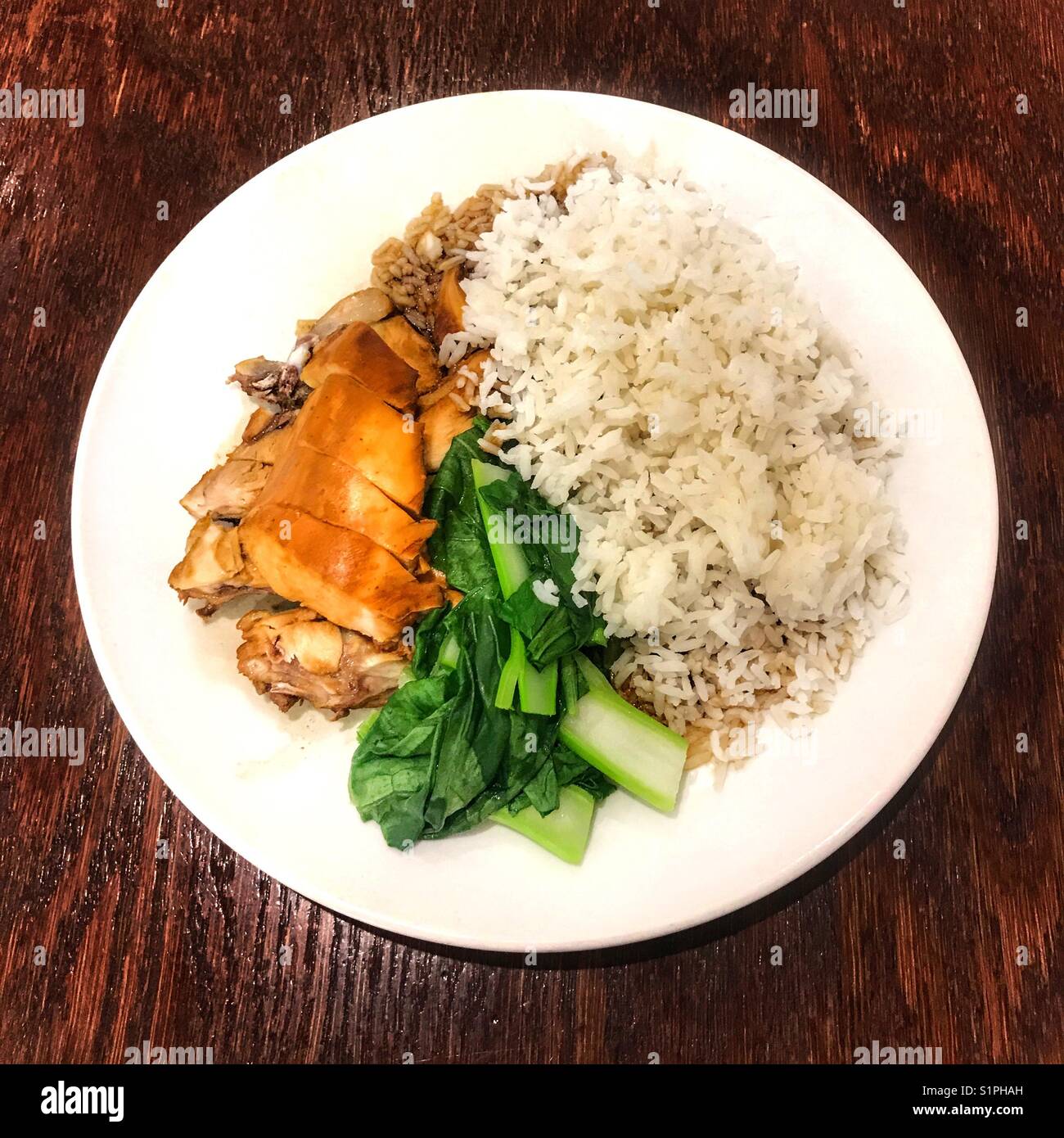 Soya chicken with vegetables and rice Stock Photo - Alamy