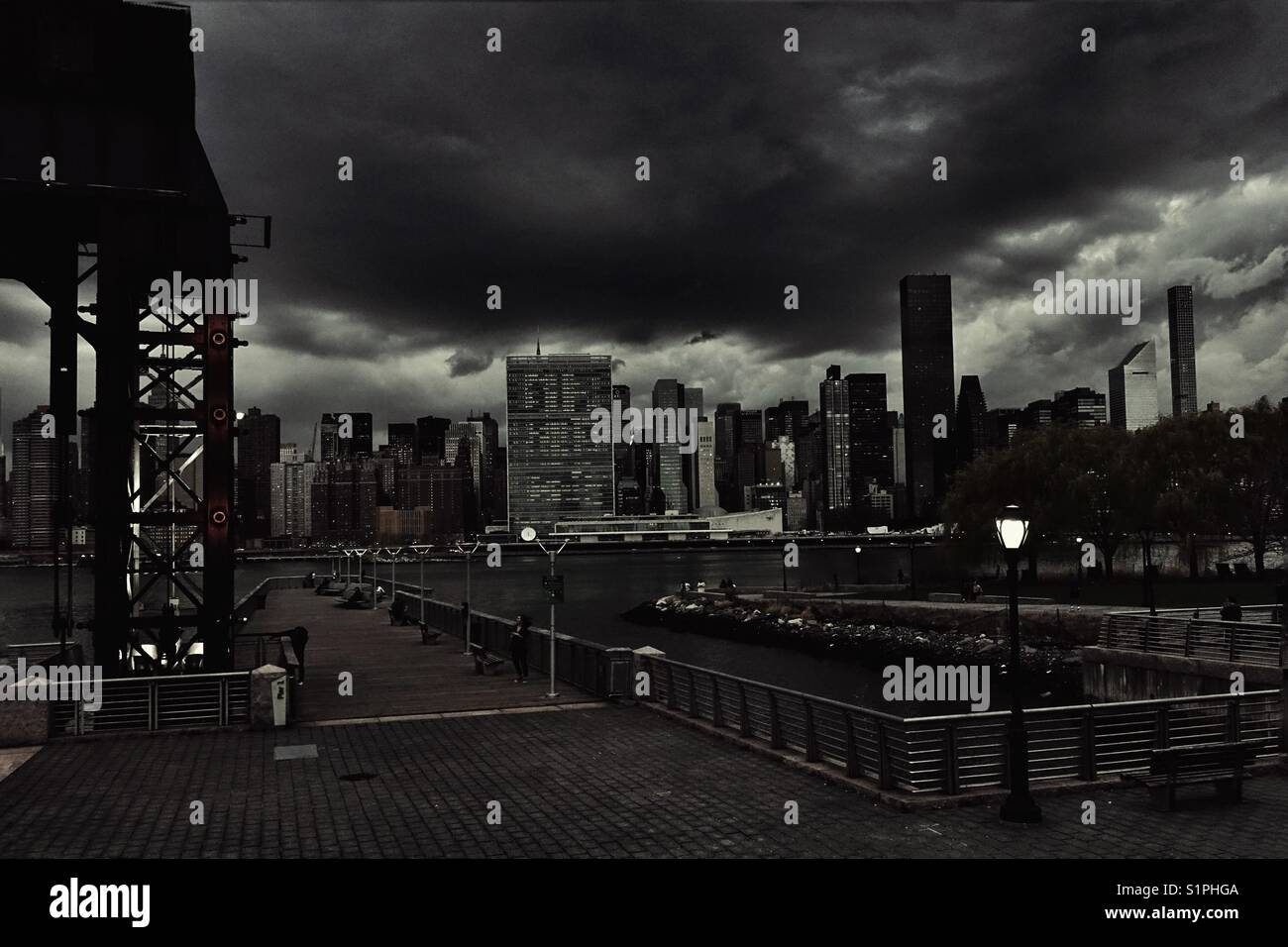 Old ferry terminal At Gantry Plaza State Park in Long Island City on a ...