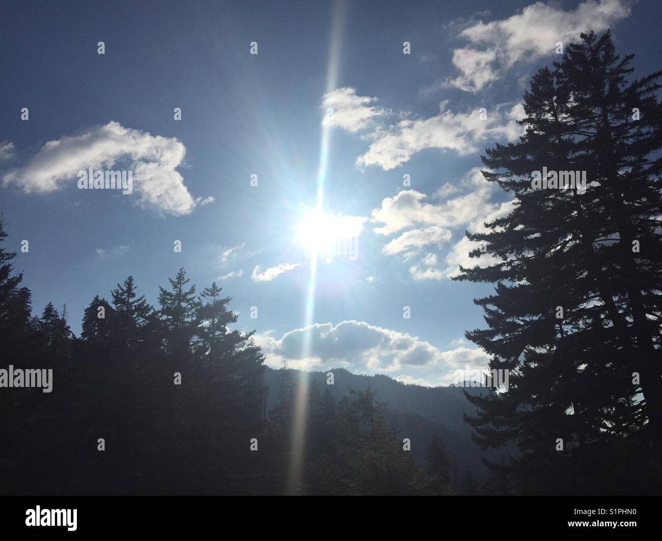 Sunset on top of the mountain Stock Photo - Alamy