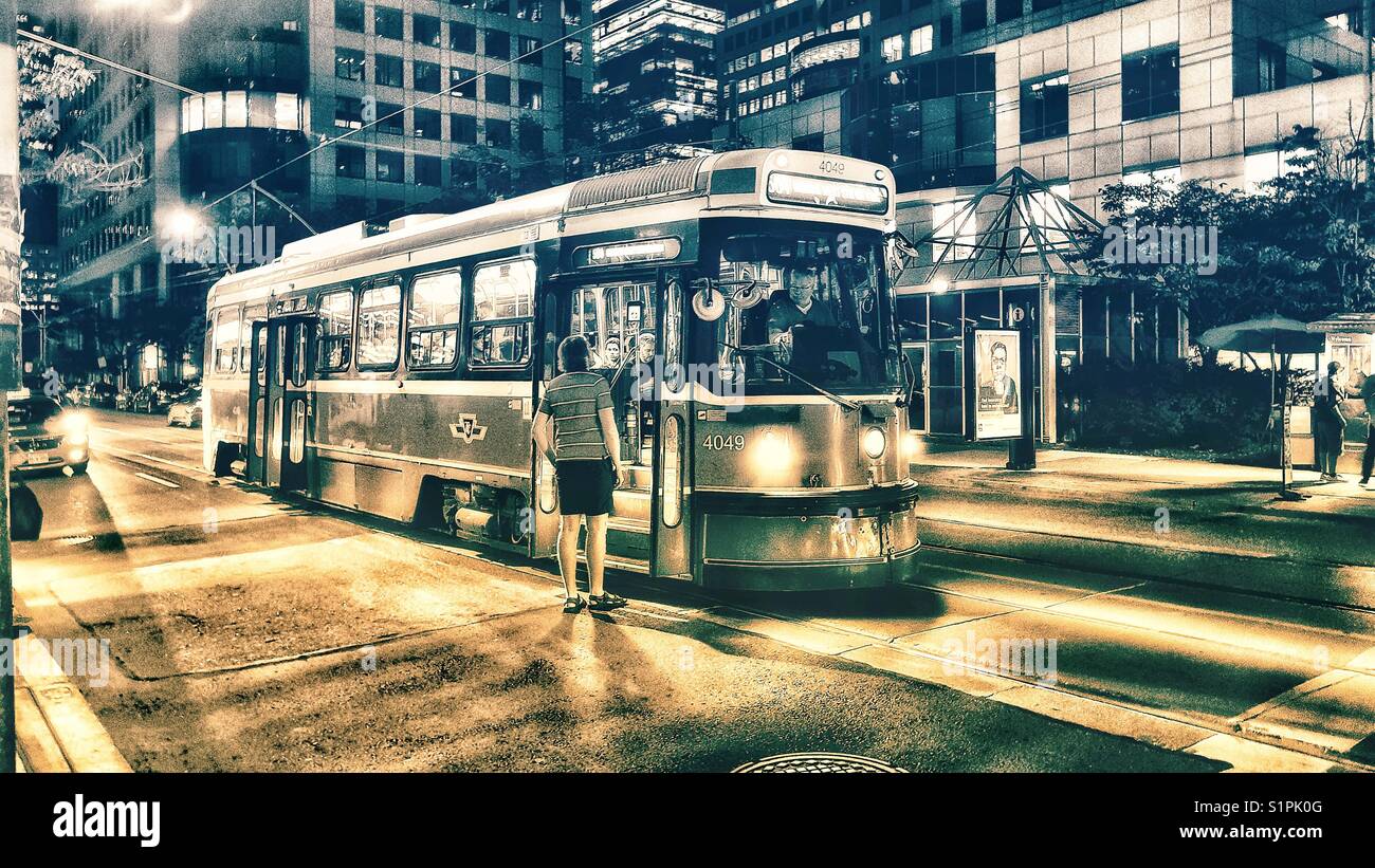 Tram at night, Toronto, Ontario, Canada Stock Photo - Alamy