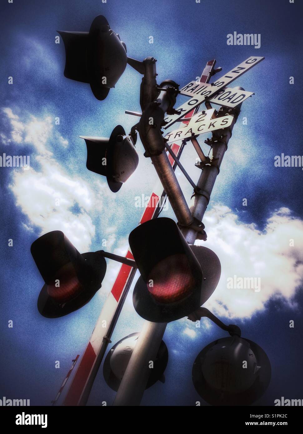Railroad Crossing lights Stock Photo - Alamy
