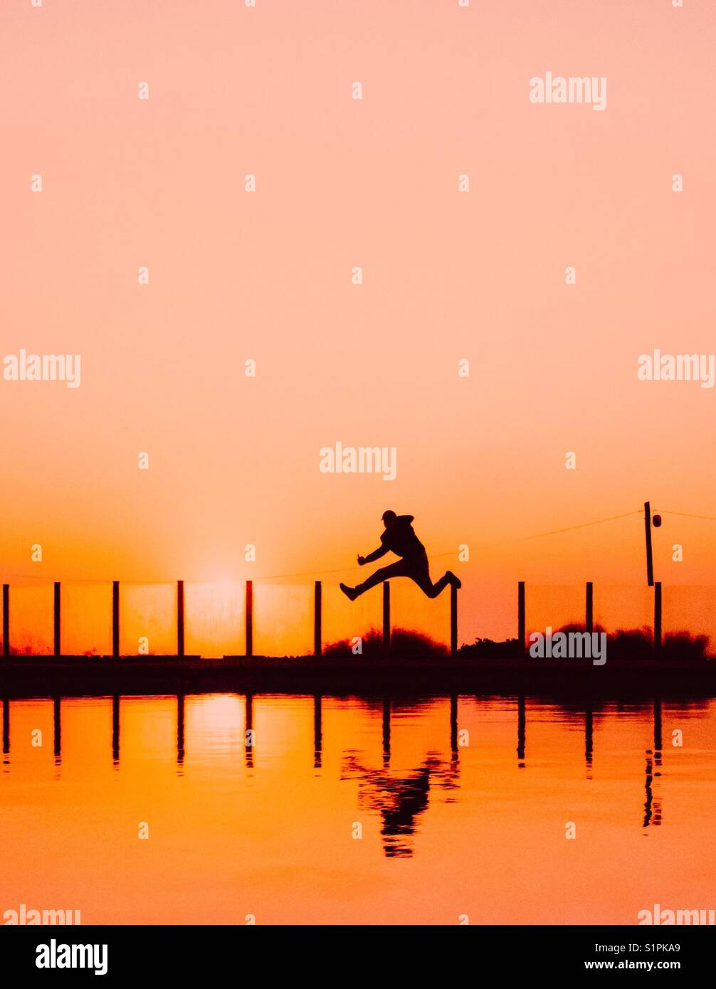 Jump into the unknown Stock Photo - Alamy