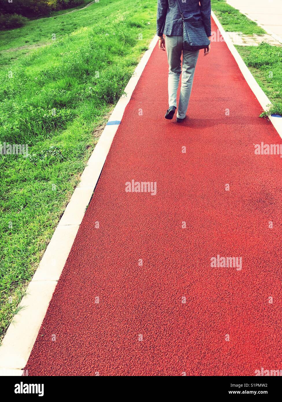 Morning walk in sport path Stock Photo - Alamy