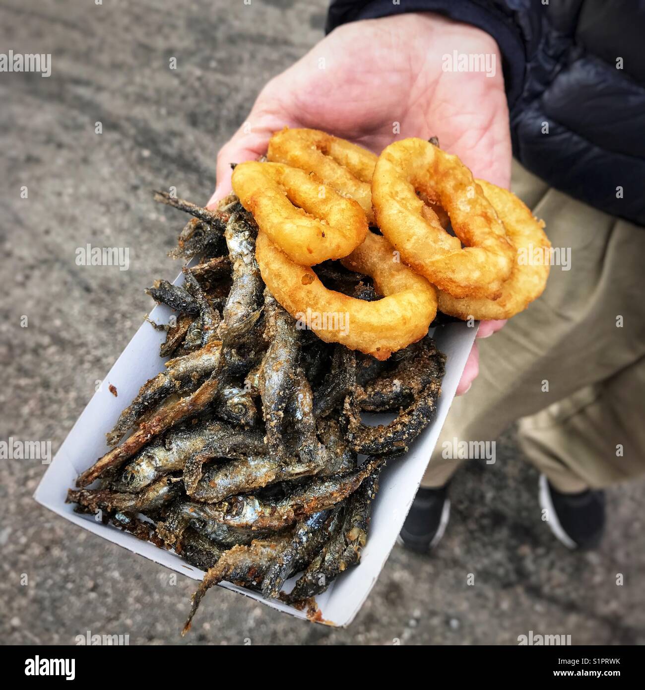 Vendace whitefish and squid rings Stock Photo - Alamy
