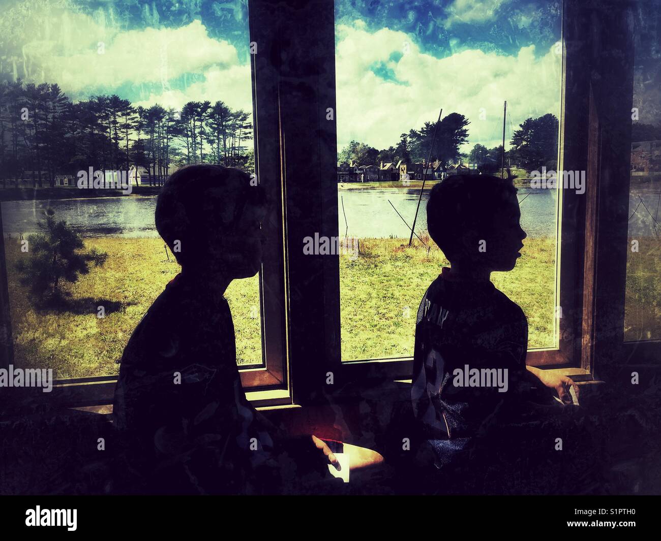 Boys on the train hi-res stock photography and images - Alamy