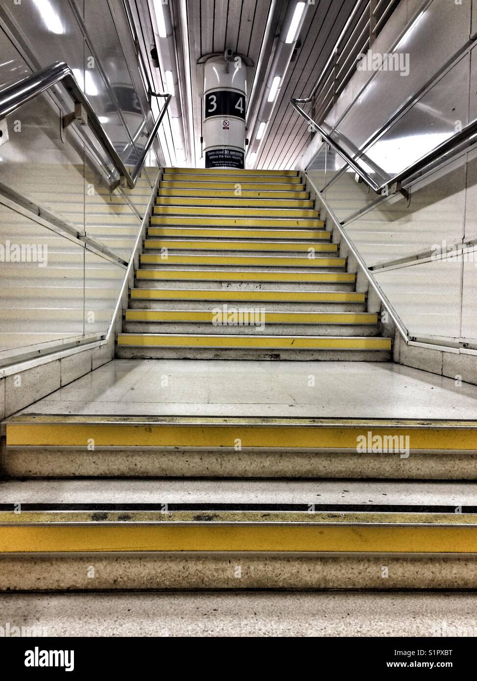 Flight of stairs up to the platforms at Fenchurch Street railway ...