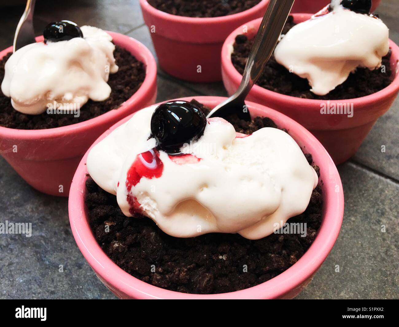 Mini vegan ice cream cakes Stock Photo - Alamy