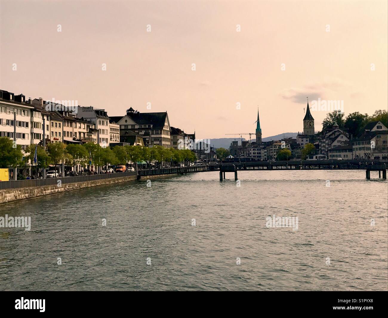River landscape, Zurich Stock Photo - Alamy