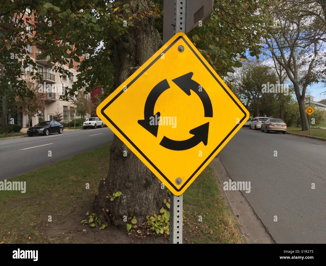 Approaching roundabout hi-res stock photography and images - Alamy