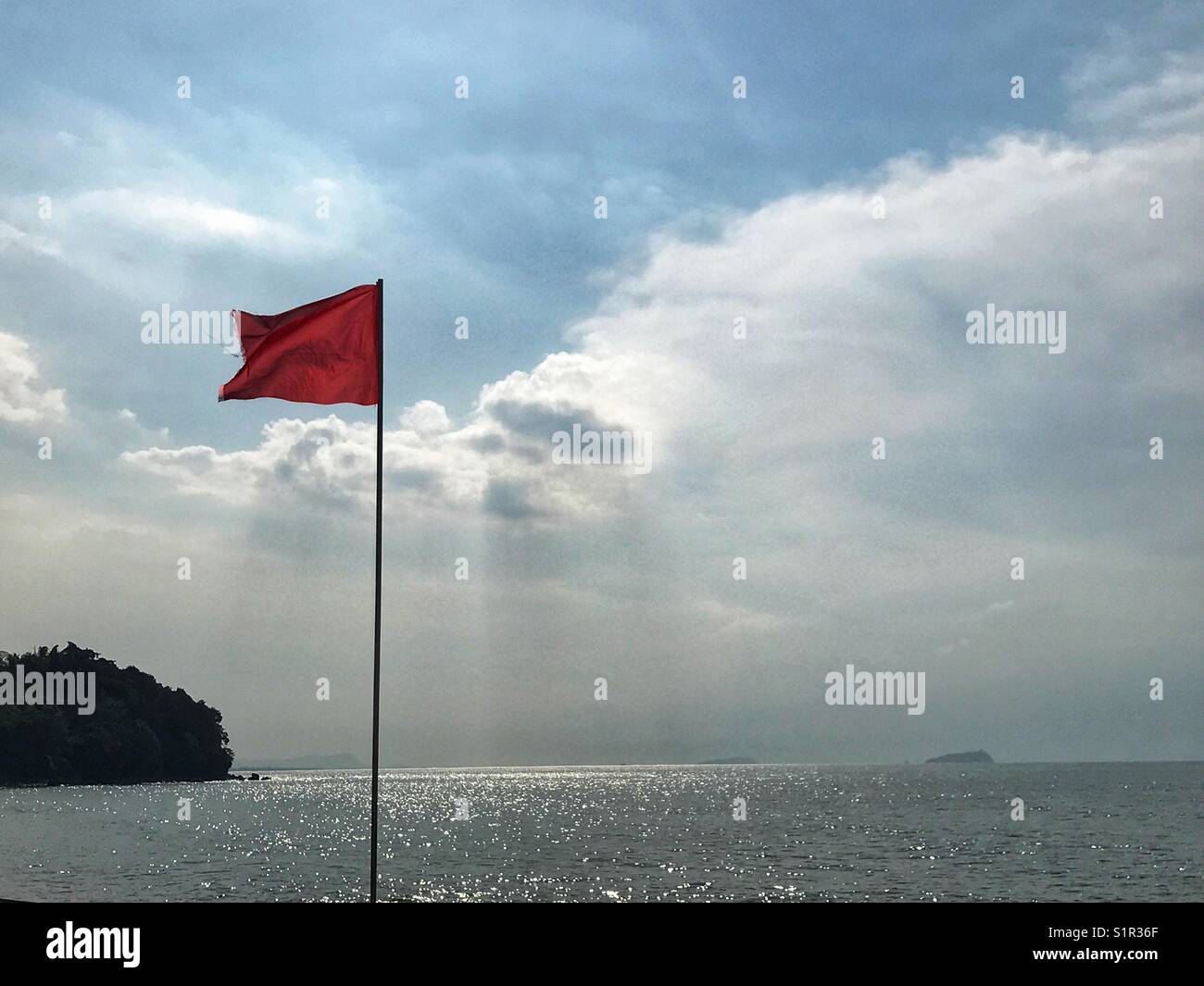 beach warning flag Stock Photo - Alamy