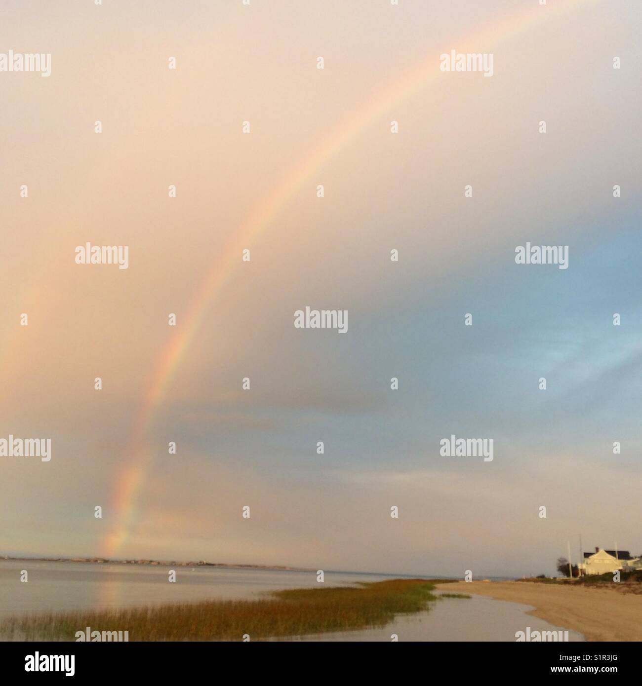 Rainbow on the beach, Cape Cod, Massachusetts Stock Photo - Alamy